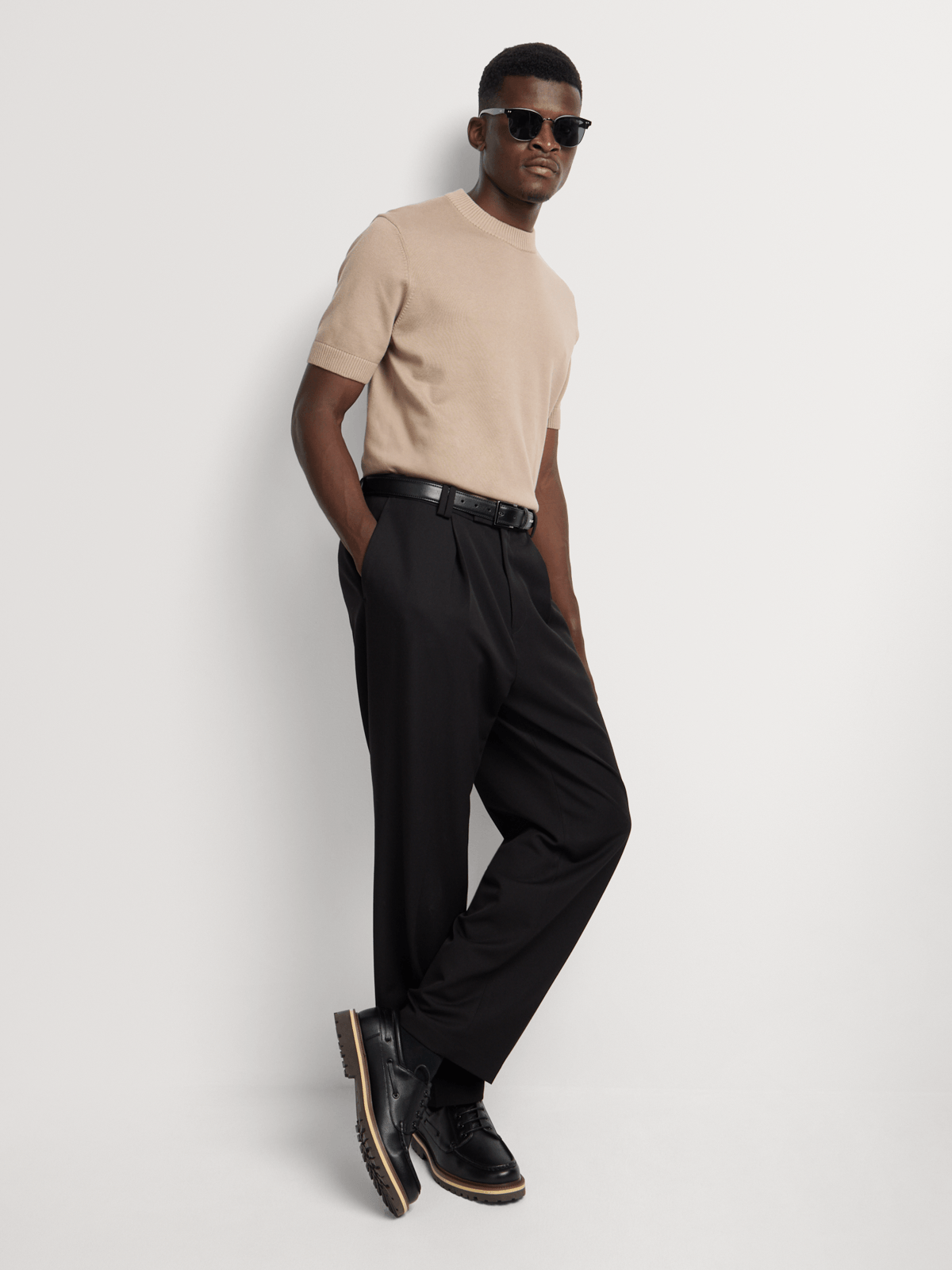 Markham Men's Regular Fit Taupe Knitted Top | Bash