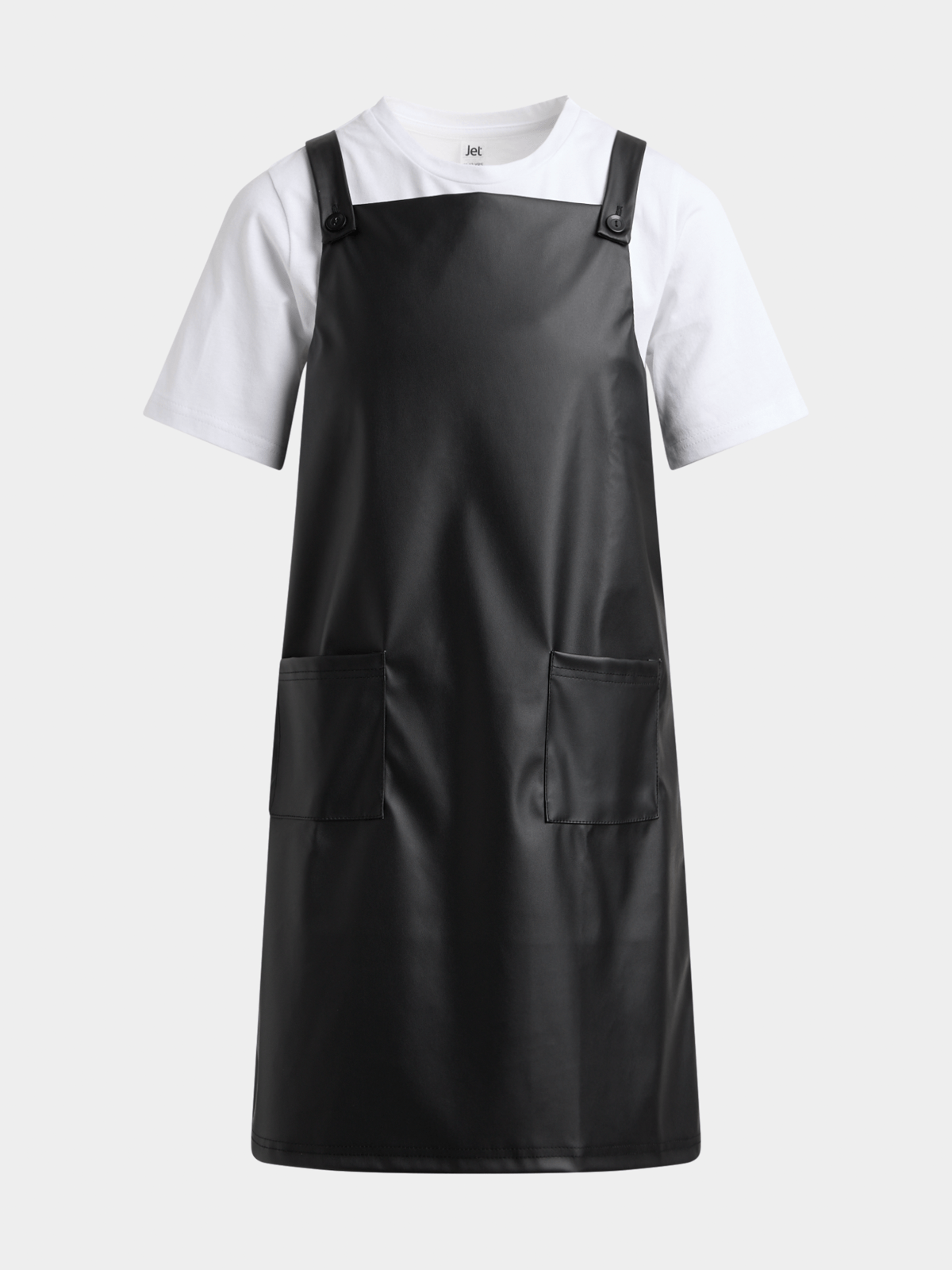 Jet Younger Girls Black PU Dress | Bash