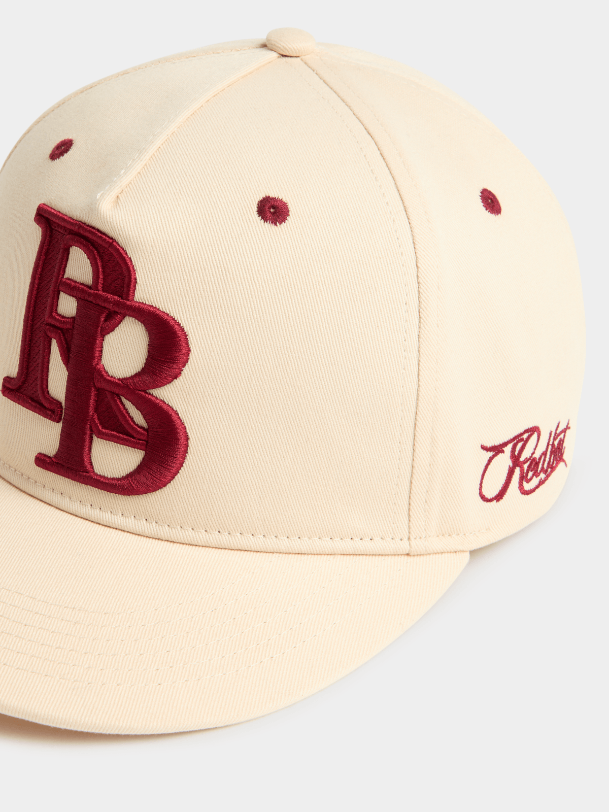 Redbat Unisex Embroidered Ecru Flat Peak Cap | Bash