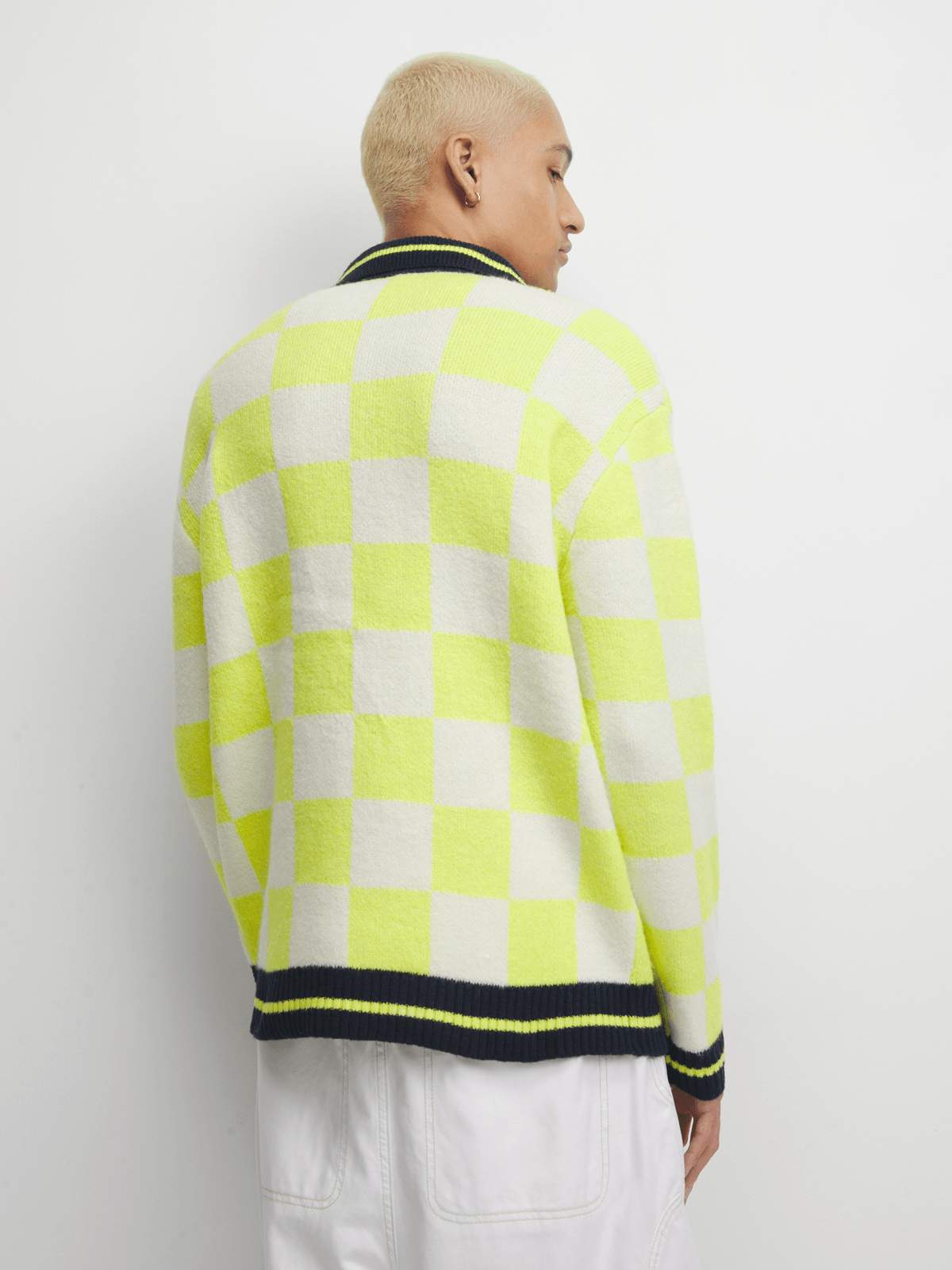The FIX Men's Yellow Checker Polo Sweat Top | Bash