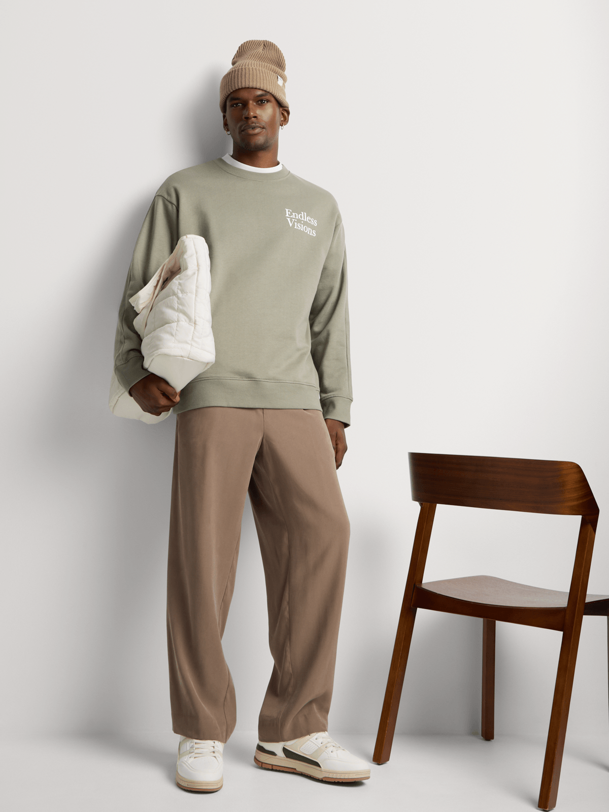 Markham Men's Relaxed Fit Green Graphic Sweater | Bash